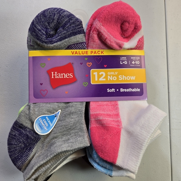 Hanes | Accessories | Hanes Pink And Purple Cushioned Ankle Socks ...